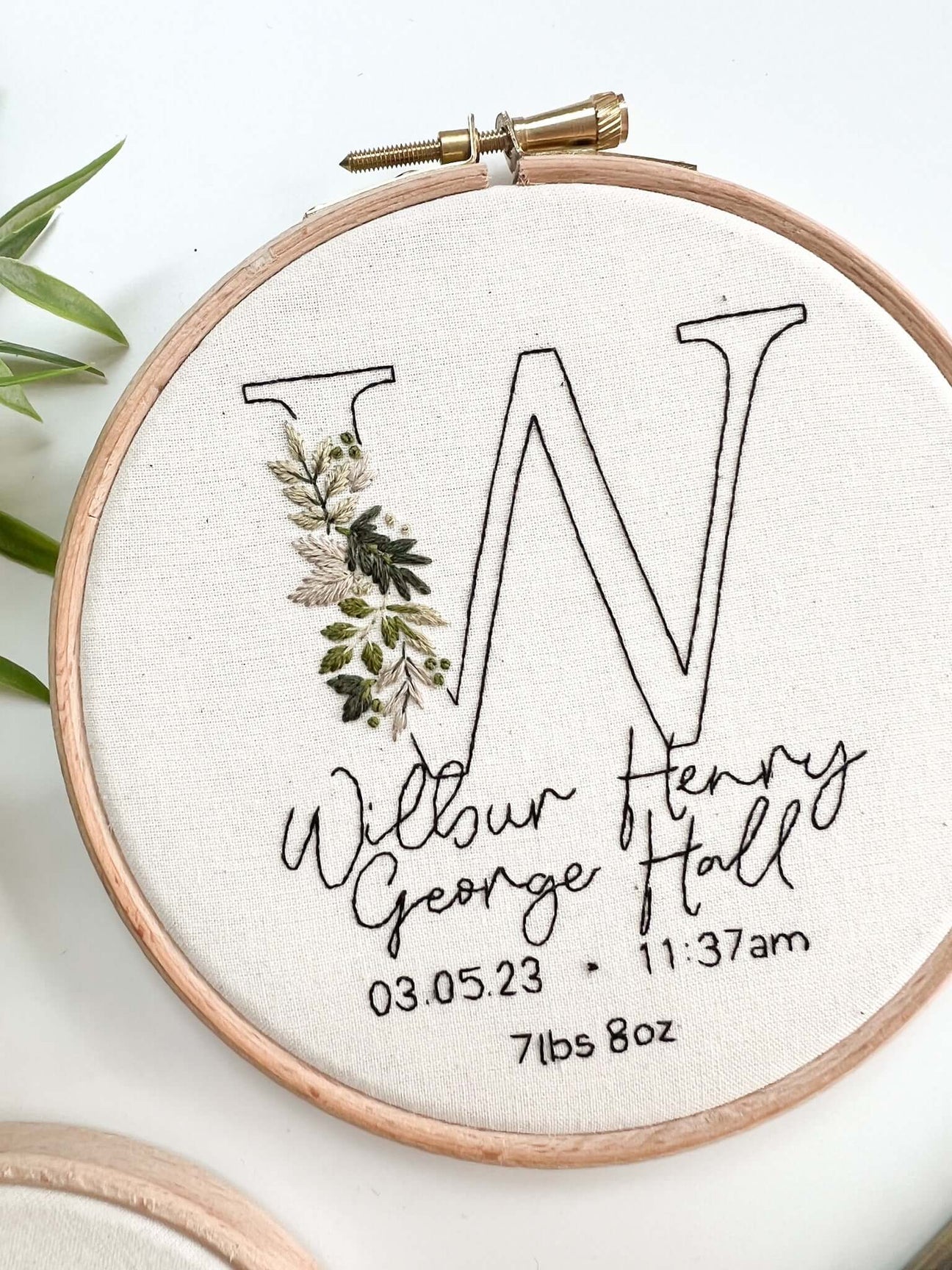 Botanical Initial Embroidery Pattern (A-Z) – Mindful Mantra Embroidery