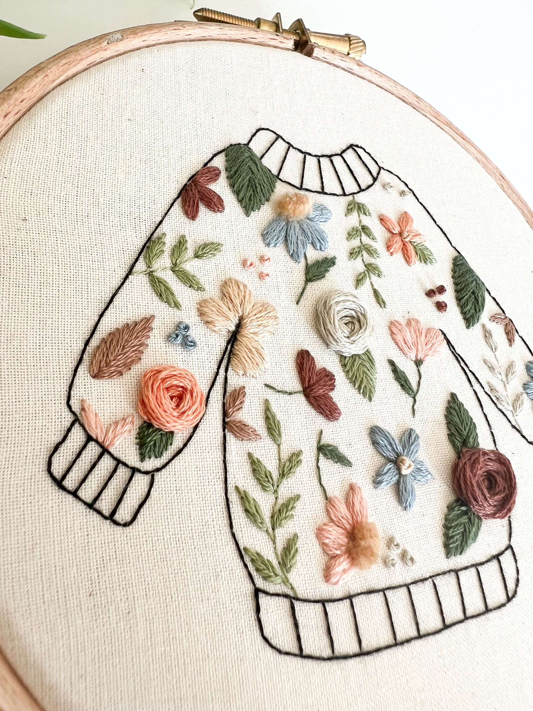 Embroidered Jumper Embroidery Pattern with Instructions || Digital Dow ...