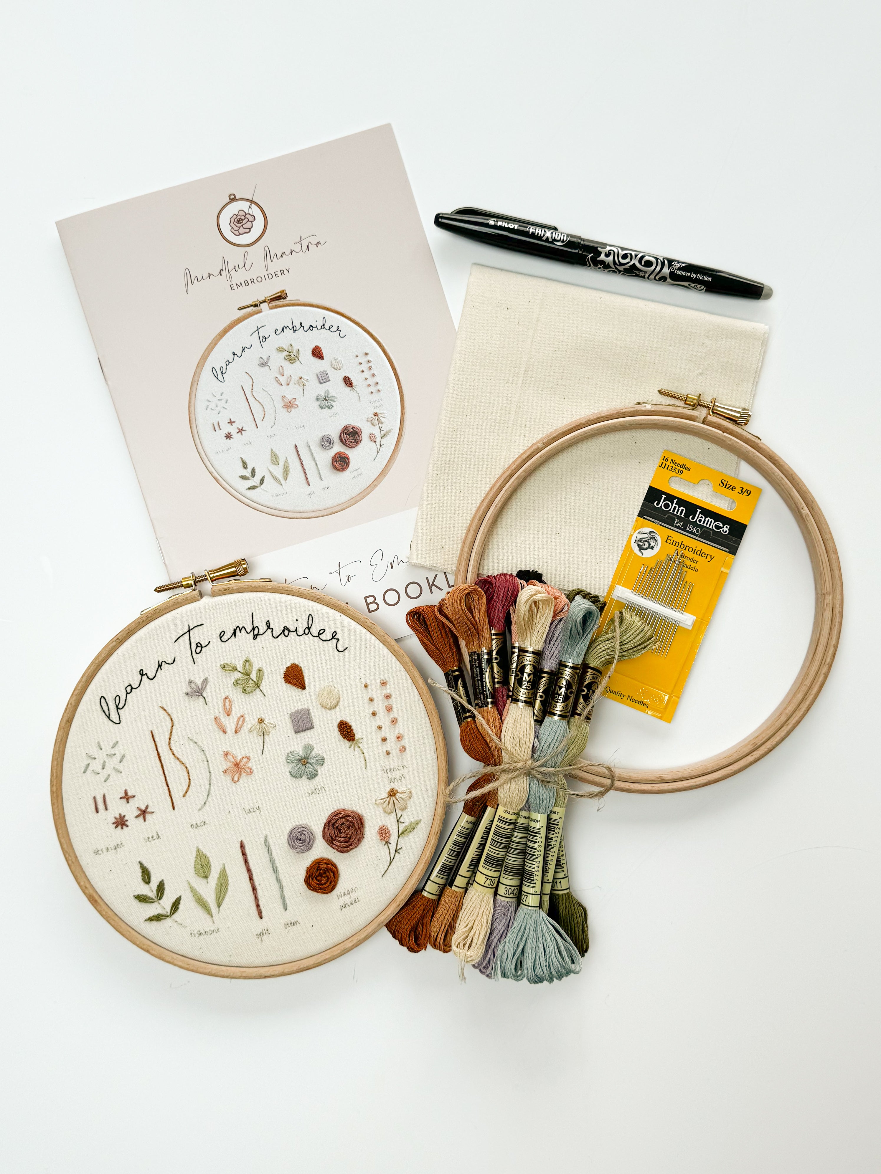 Introduction to Embroidery - Full DIY Embroidery Kit – Mindful Mantra ...