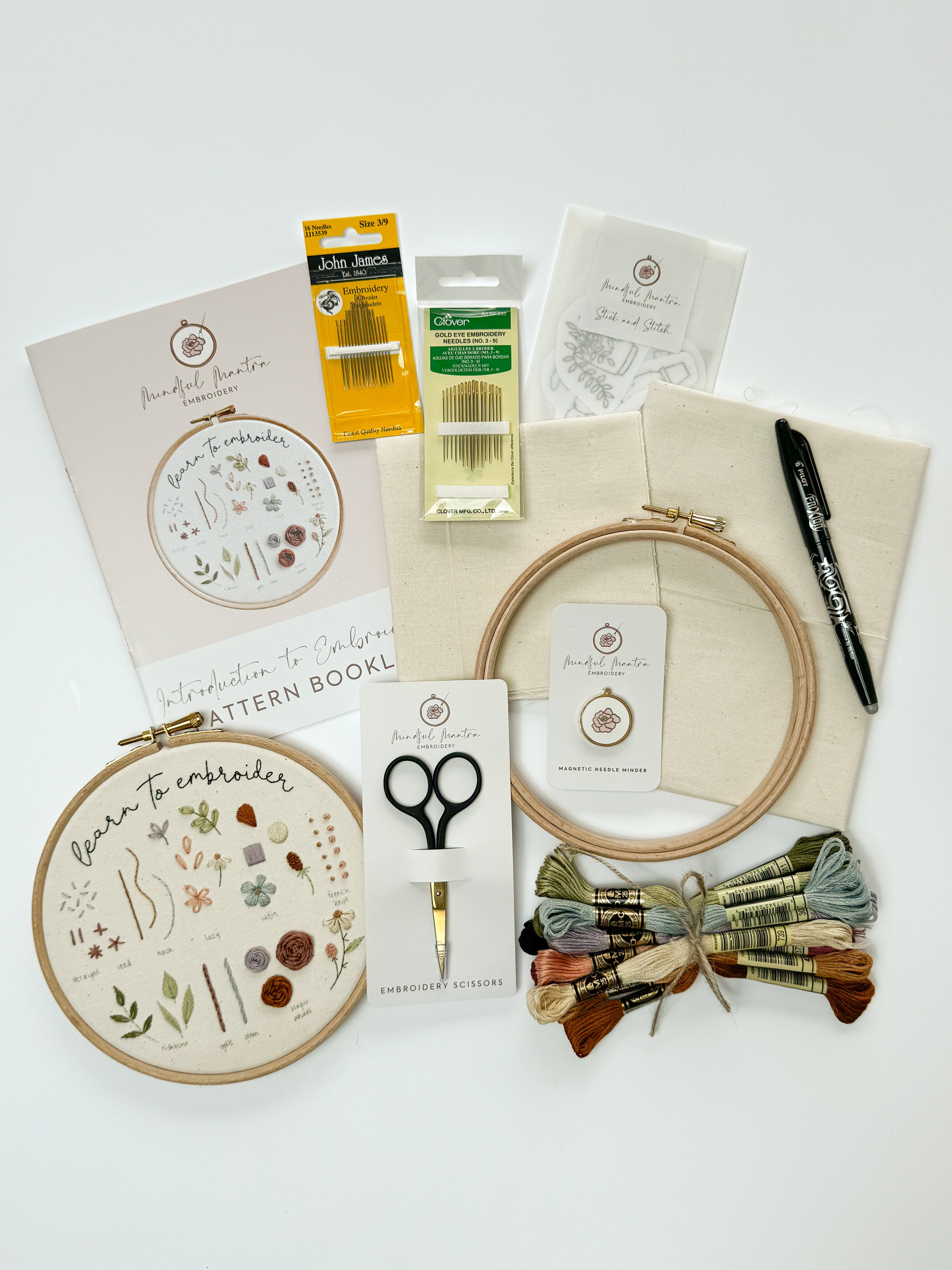Introduction to Embroidery - Full DIY Embroidery Kit – Mindful Mantra ...