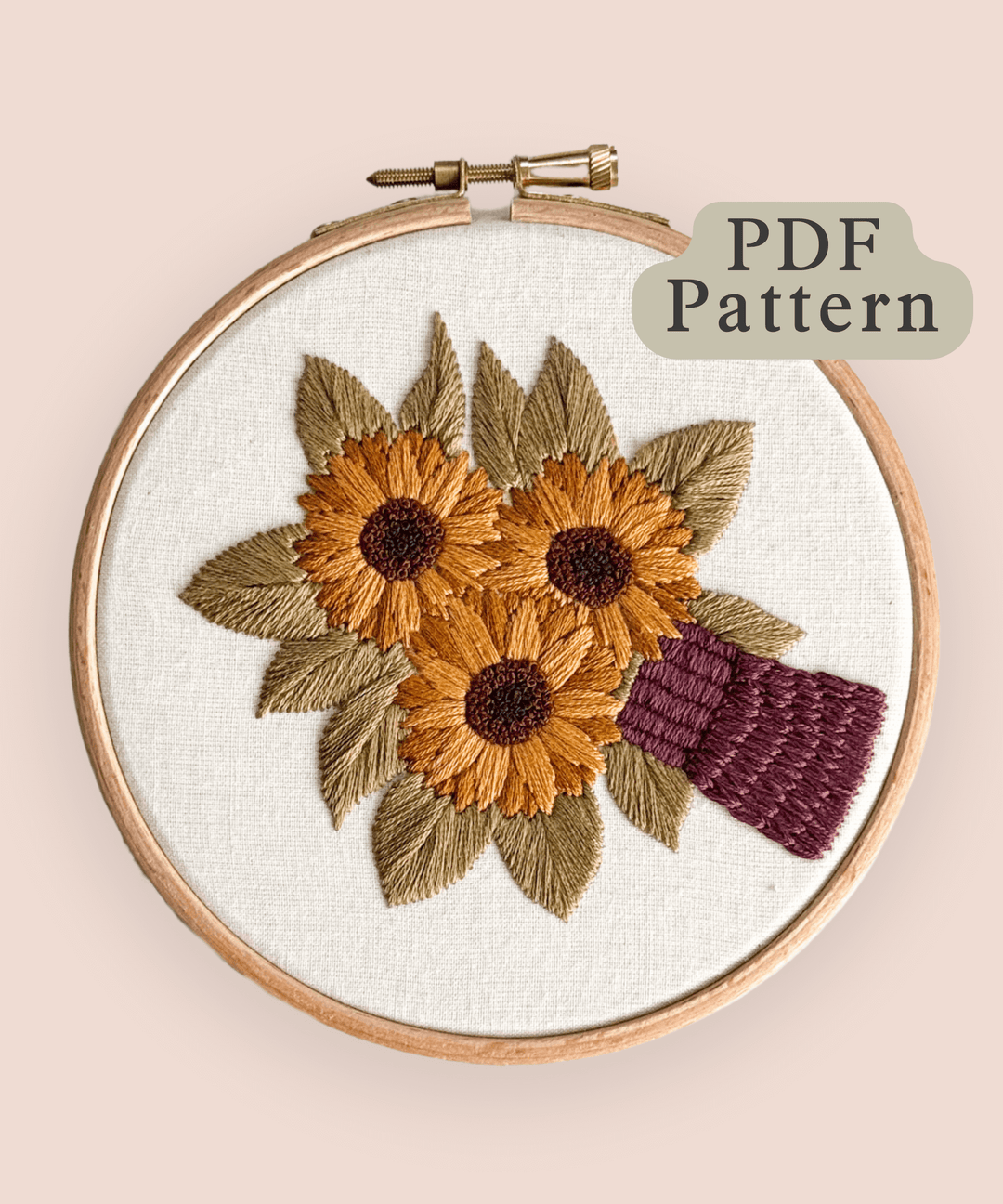 Sunflower Bouquet Embroidery Pattern – Mindful Mantra Embroidery