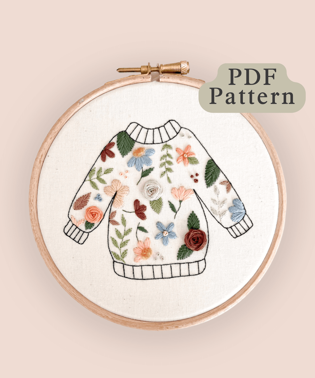 Embroidered Jumper PDF Embroidery Pattern – Mindful Mantra Embroidery