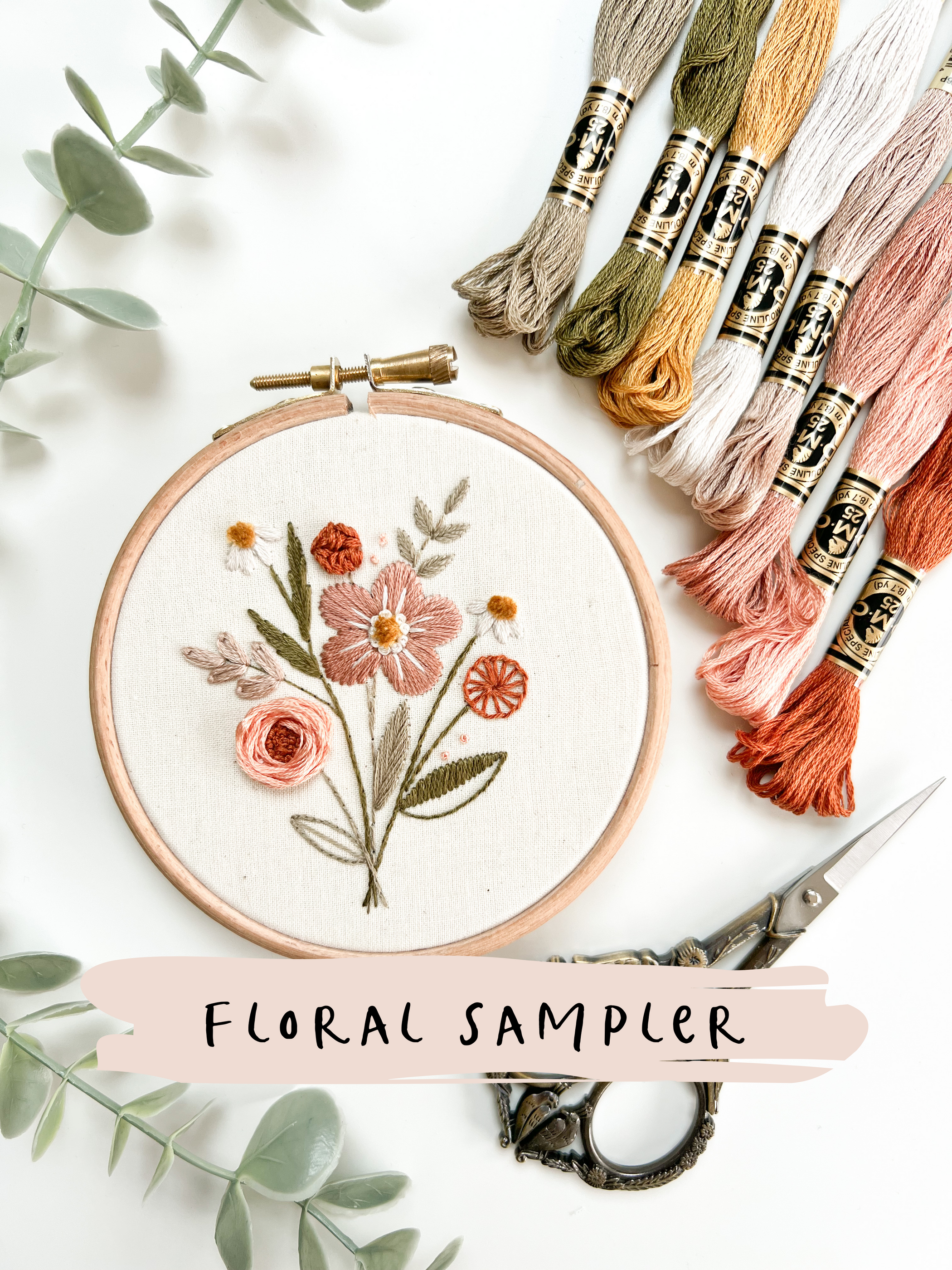 Stitch Sampler Embroidery Pattern Bundle – Mindful Mantra Embroidery