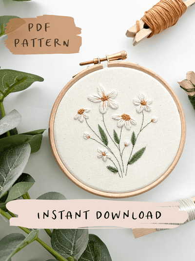 Wild Daisy Embroidery Pattern with Instructions || Digital Download ...