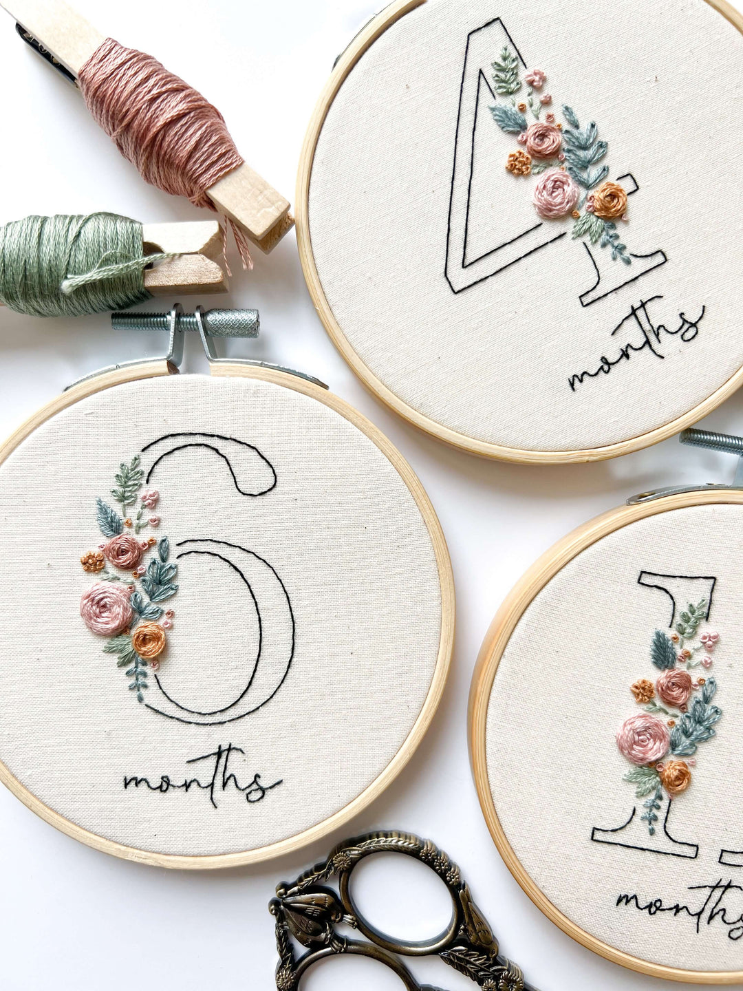 Floral Numbers Embroidery Patterns and Phrase Pack – Mindful Mantra ...