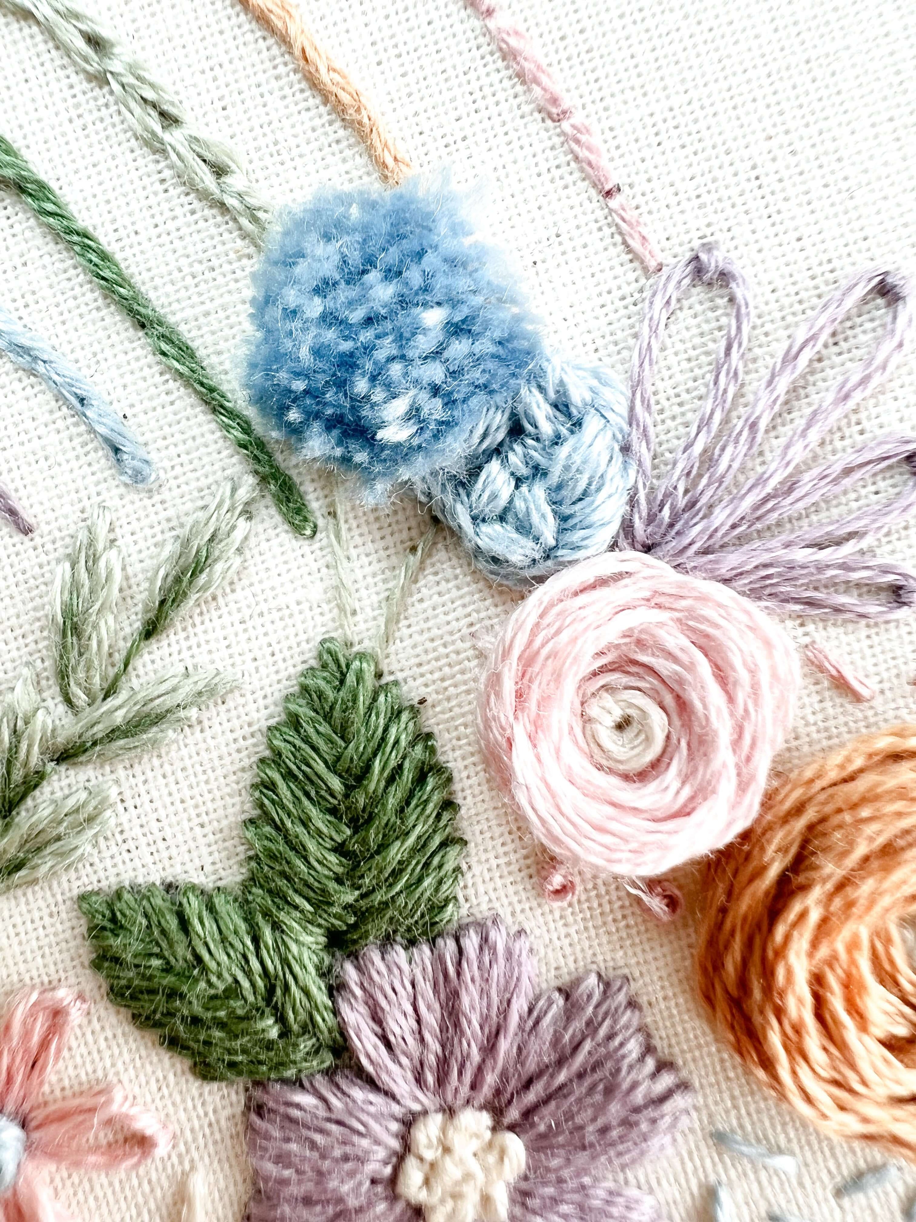 Rainbow Meadow PDF Embroidery Pattern | Stitch Sampler